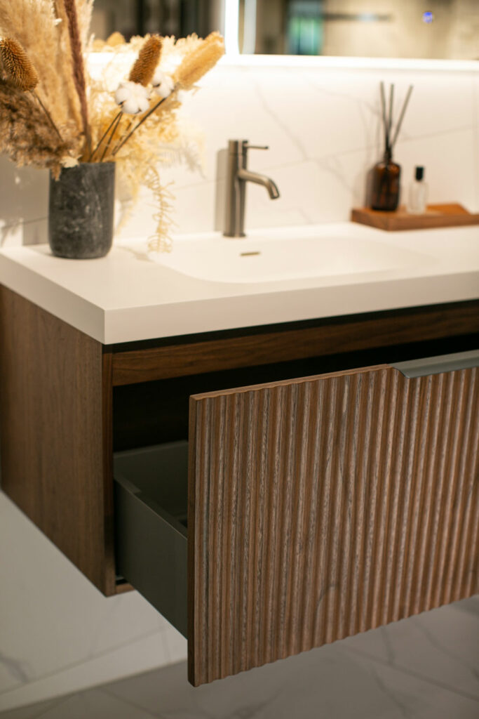 ARUVO™ ROMEO Collection Plywood Vanity Rich Walnut W900mm | Basin ...