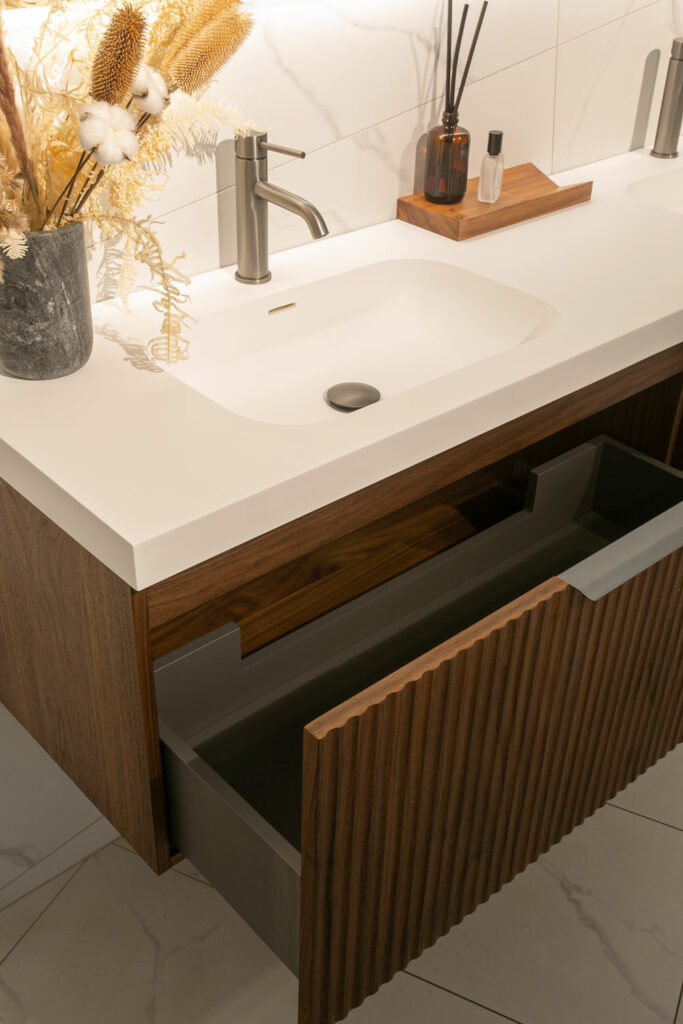 ARUVO™ ROMEO Collection Plywood Vanity Rich Walnut W1200mm | Basin ...