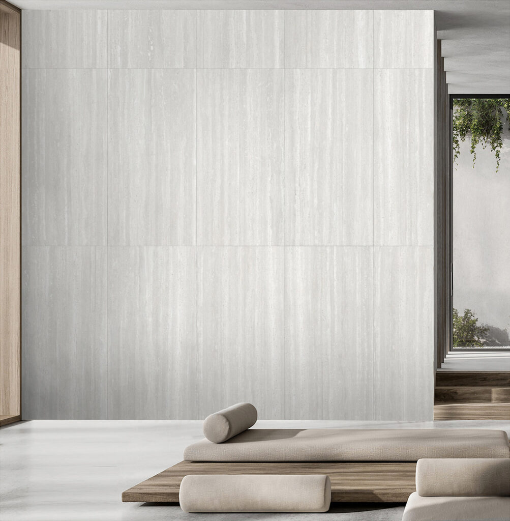 ROMANO TRAVERTINE WHITE RIBBED 600x1200 | AR126TB21K - Toptile Bathrooms